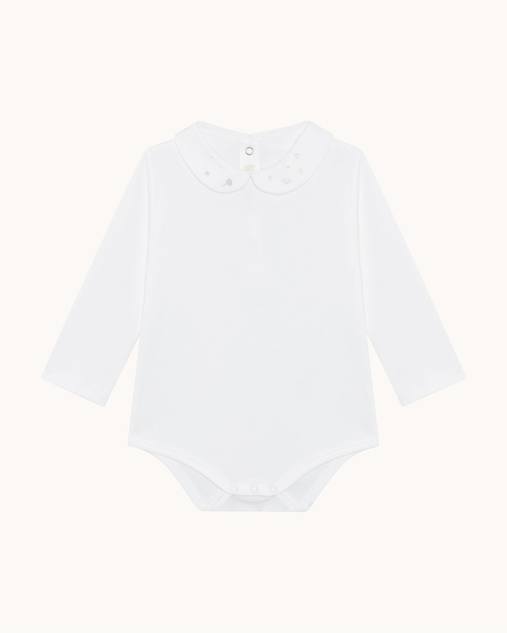 Banks Athena Embroidered Collar Long Sleeve Onesie | Marie-Chantal