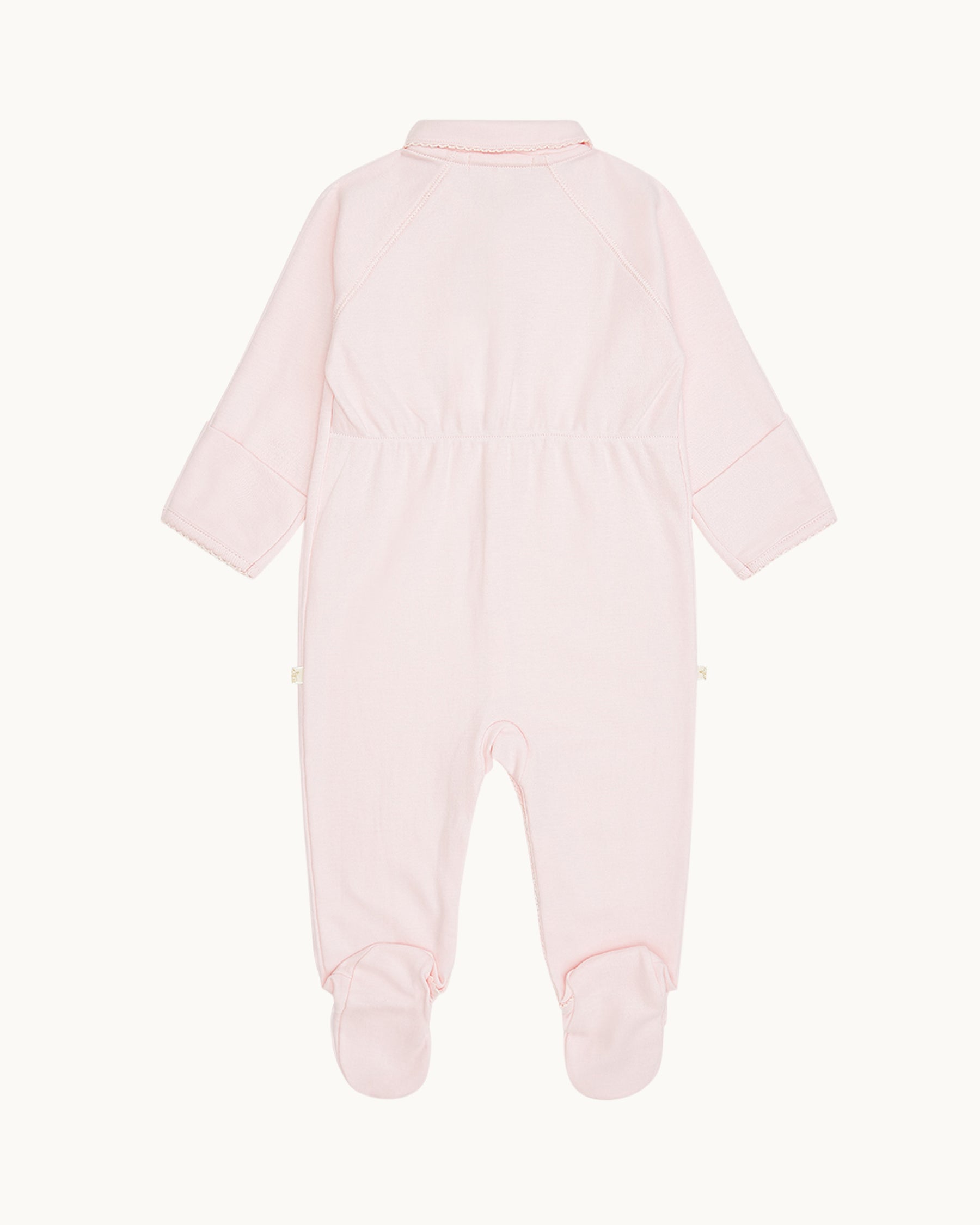 Velour Angel Wing™ Sleepsuit - Gold & Dusty Pink | Marie-Chantal