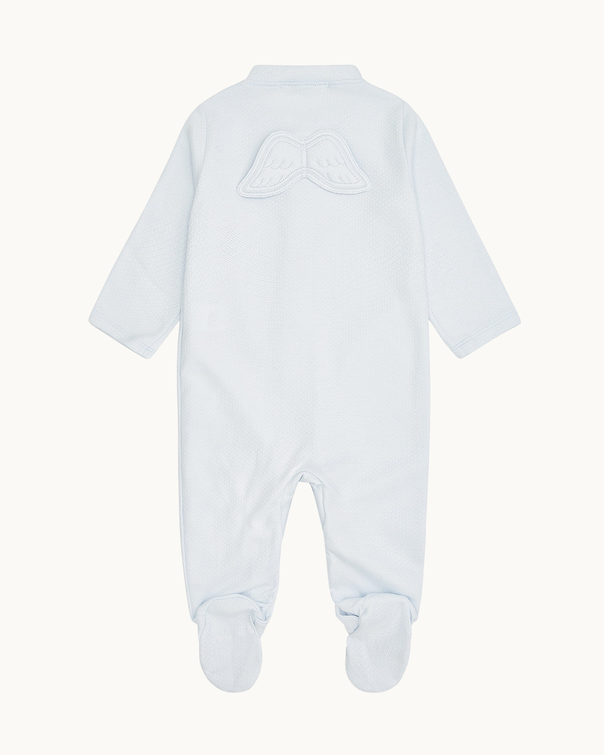 Angel Wing™ Pointelle Sleepsuit - Blue | Marie-Chantal Ltd